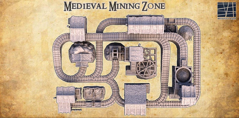 Modular Medieval Mining Zone Tabletop Terrain 28mm - Etsy