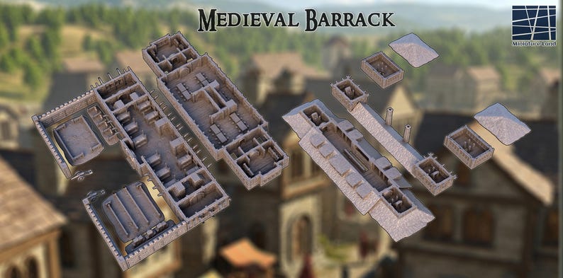 Medieval Barracks 28mm Tabletop Terrain - Etsy