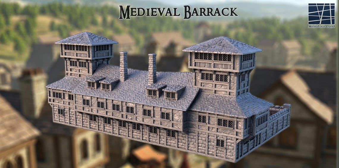 Medieval Barracks 28mm Tabletop Terrain - Etsy