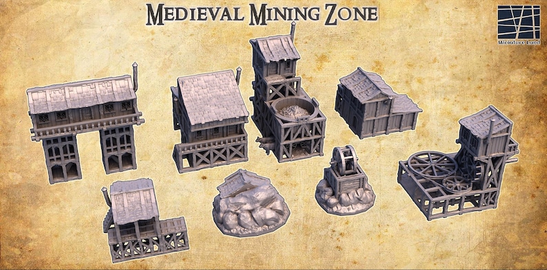 Modular Medieval Mining Zone Tabletop Terrain 28mm - Etsy