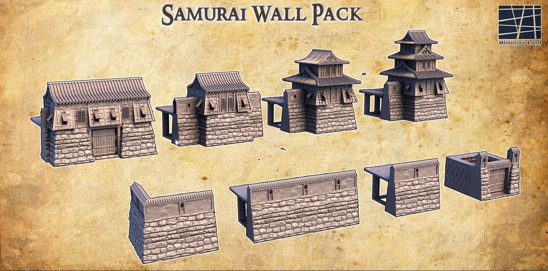 Modular Samurai Walls Tabletop Terrain 28mm - Etsy