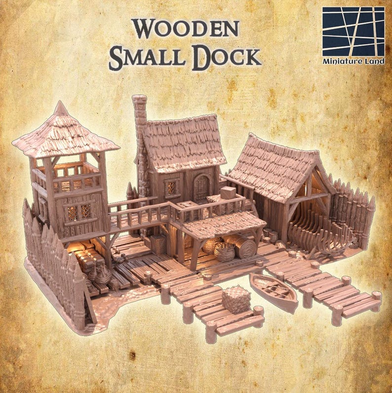 Medieval Wooden Small Dock DND, Wargames Tabletop Terrain - Etsy