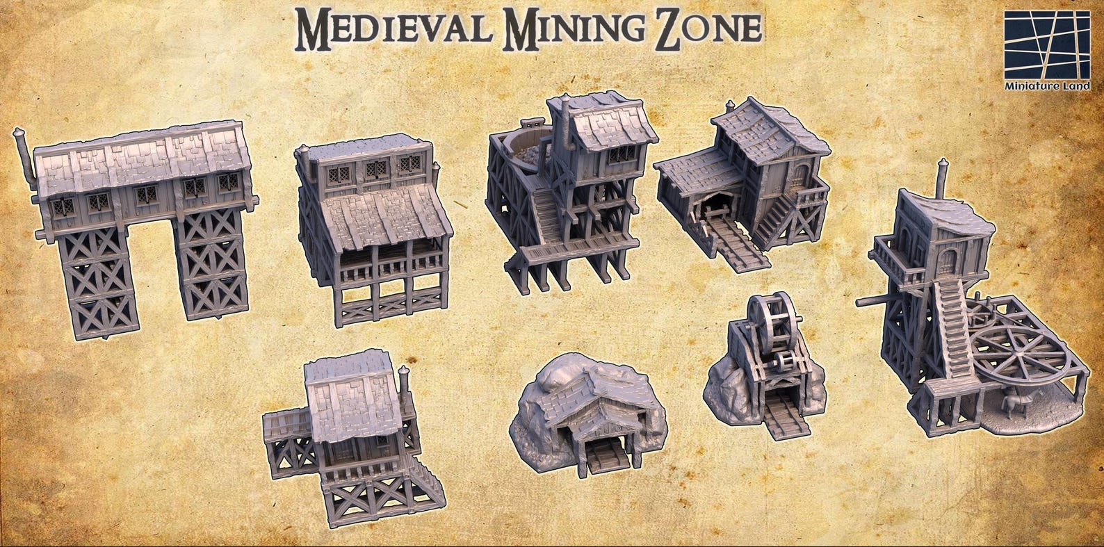 Modular Medieval Mining Zone Tabletop Terrain 28mm - Etsy