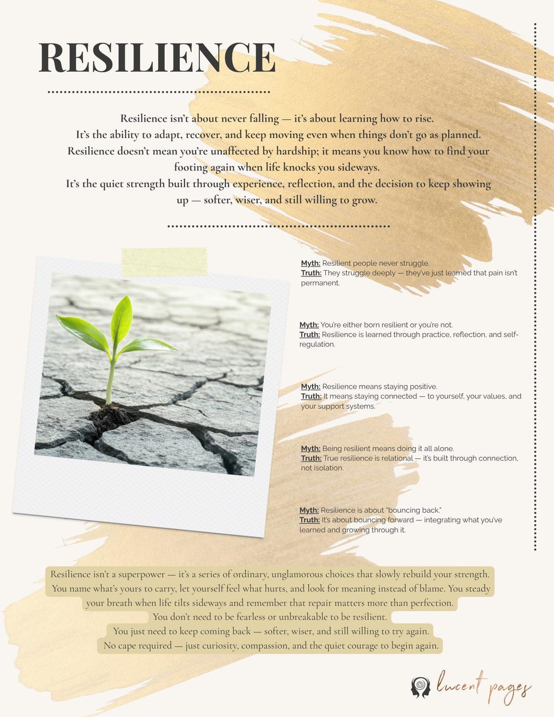 Resilience | Printable Resilience Guide | Self-help | Personal Growth ...