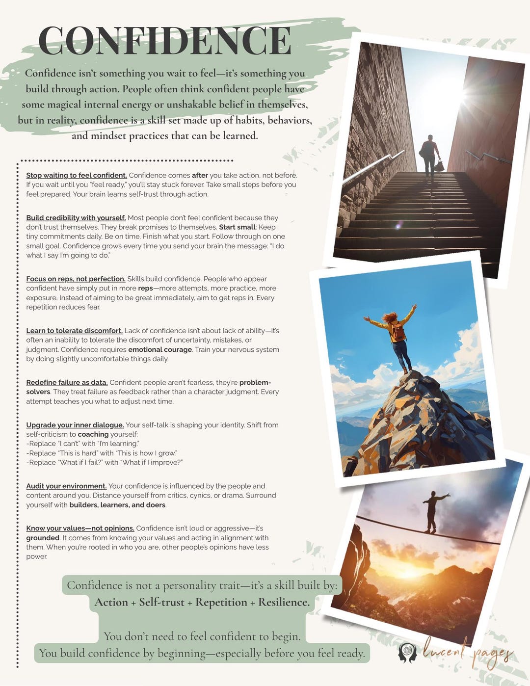 Confidence | Printable Confidence Guide | Self-help | Personal Growth ...