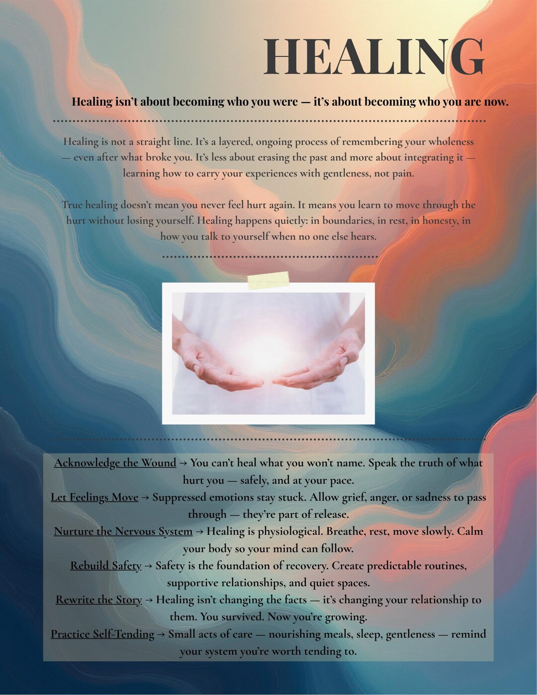 Healing | Printable Healing Guide | Self-help | Personal Growth ...