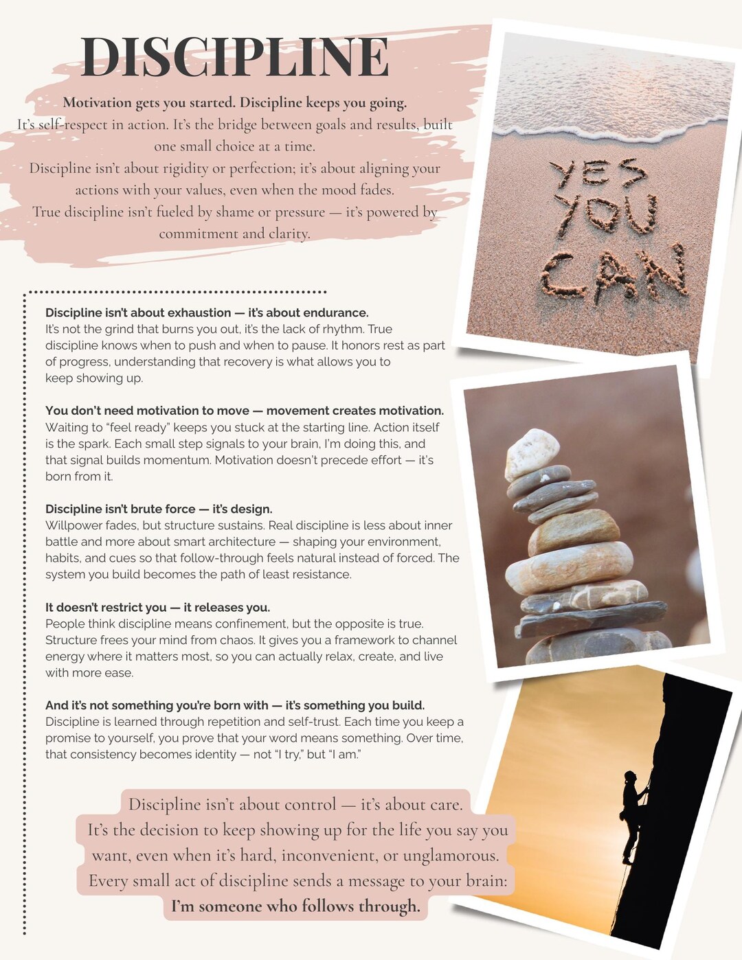 Discipline | Printable Discipline Guide | Self-help | Personal Growth ...