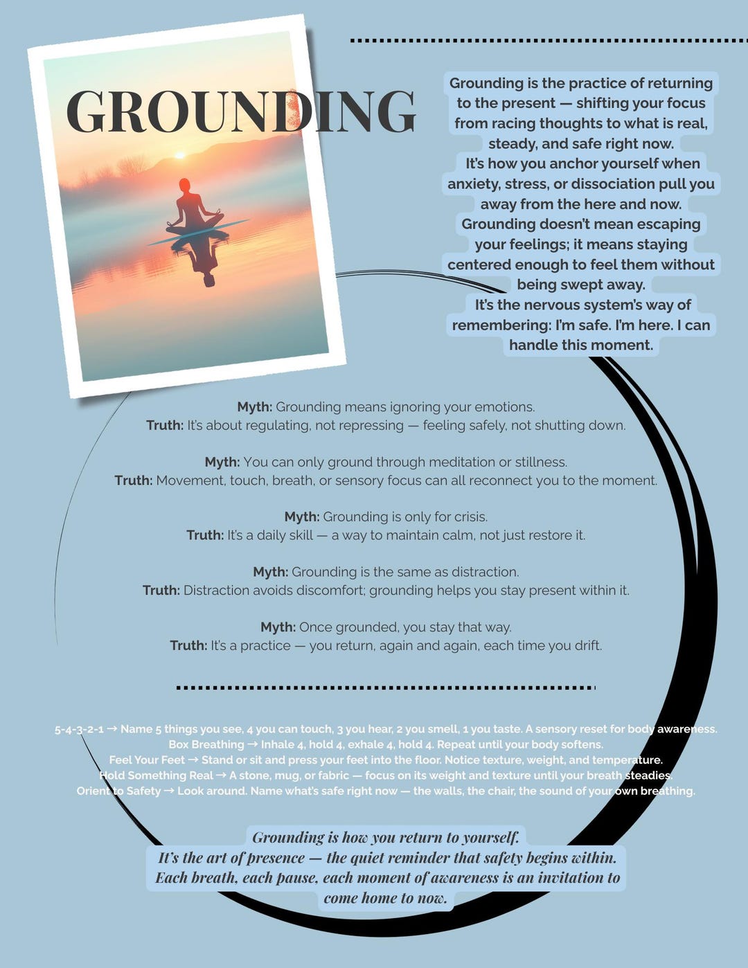 Grounding | Printable Grounding Guide | Self-help | Personal Growth ...