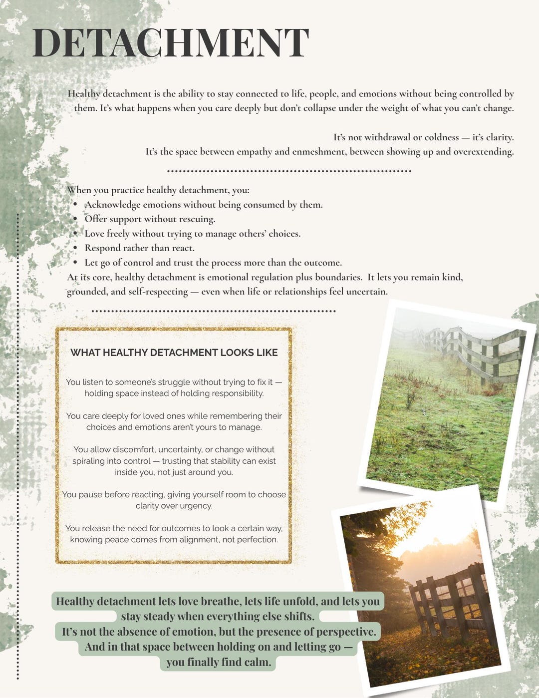 Detachment | Printable Detachment Guide | Self-help | Personal Growth ...