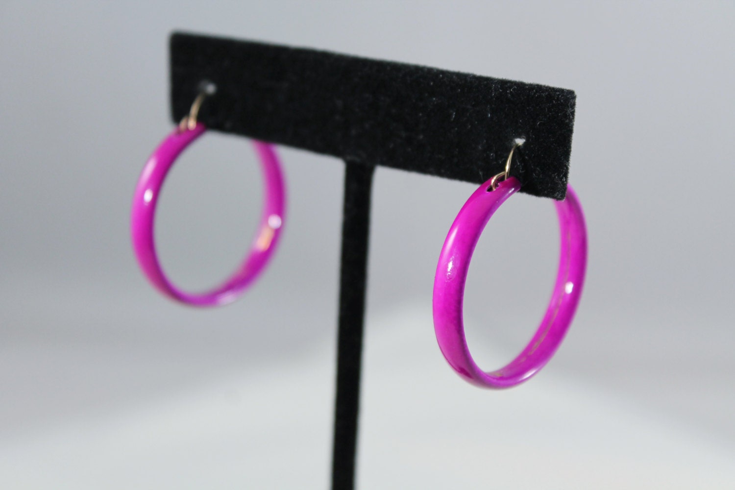 Nice Bright Pink Fashion Hoop Earrings Pierced - Etsy