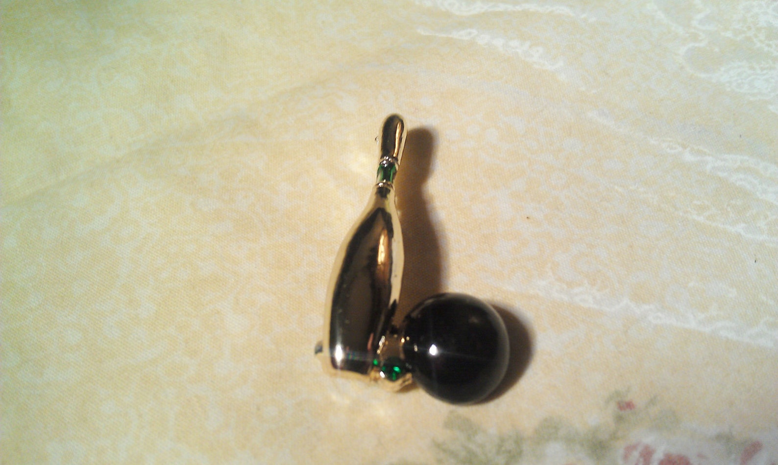 Gold / Golden Bowling Pin and Black Bowling Ball Pin / Brooch - Etsy