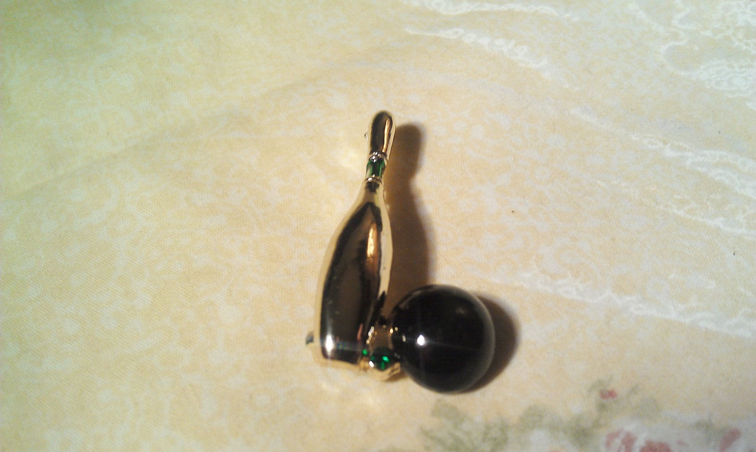 Gold / Golden Bowling Pin and Black Bowling Ball Pin / Brooch - Etsy