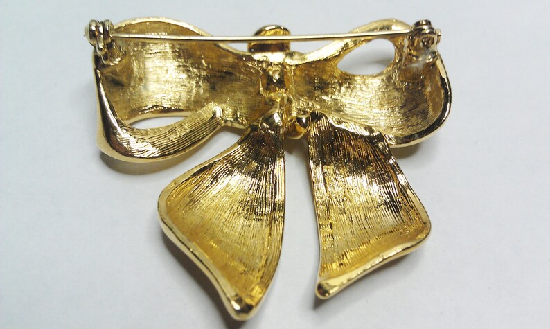 Vintage Gold Tone Bow Pin / Brooch - Etsy