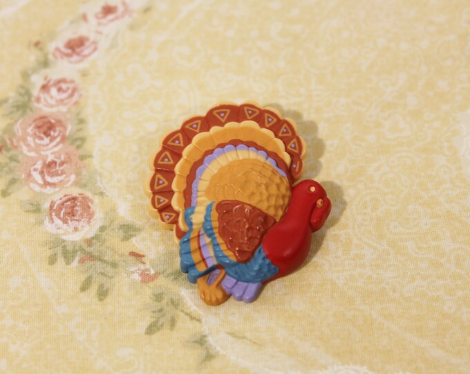 Older Plastic Thanksgiving Turkey Pin / Brooch - Hallmark - Etsy