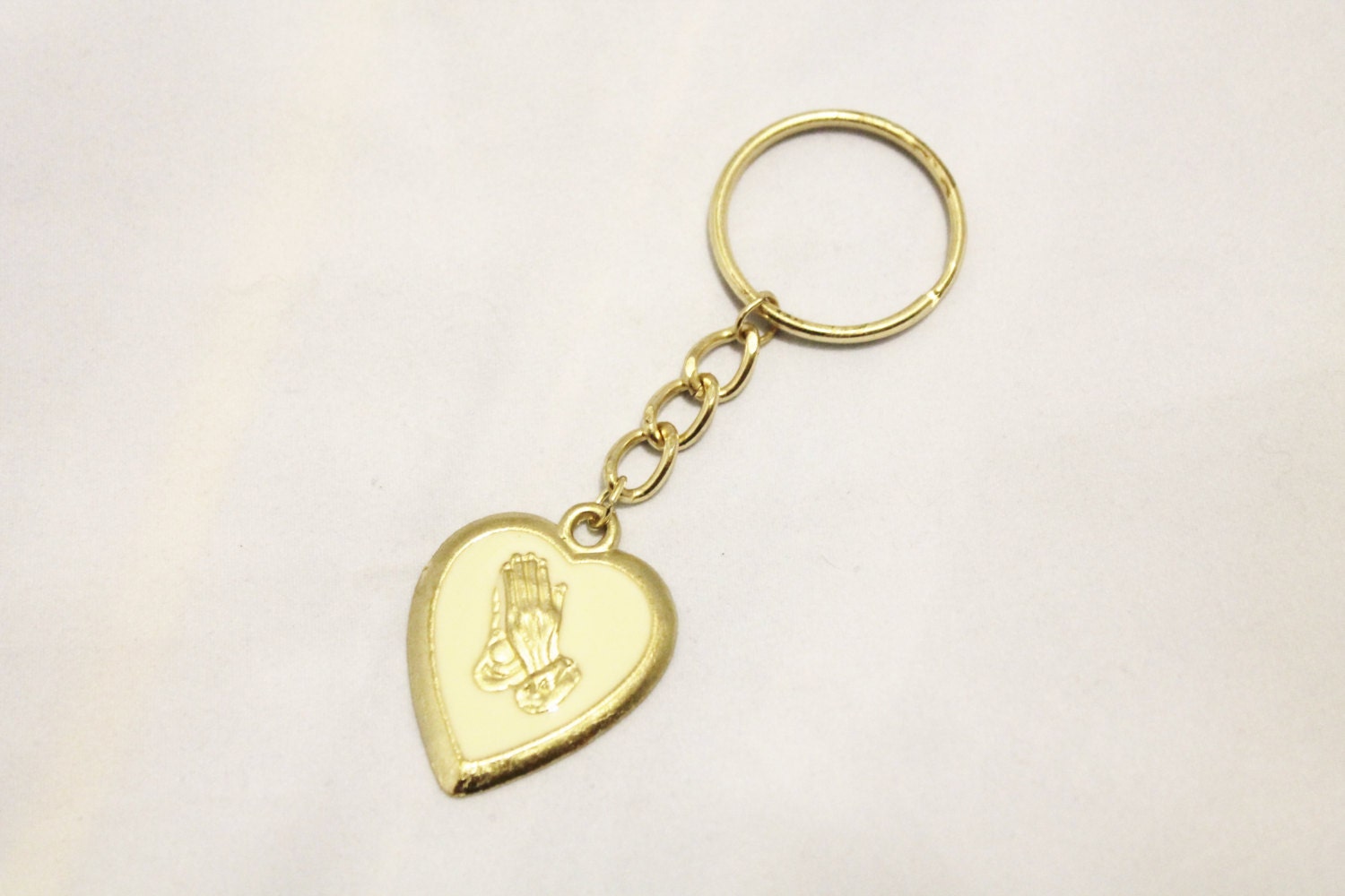 Heart With Praying Hands Keychain - Etsy