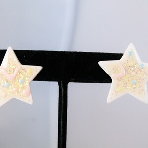 Funkly Splattered Glitter Star Earrings Pierced - Etsy
