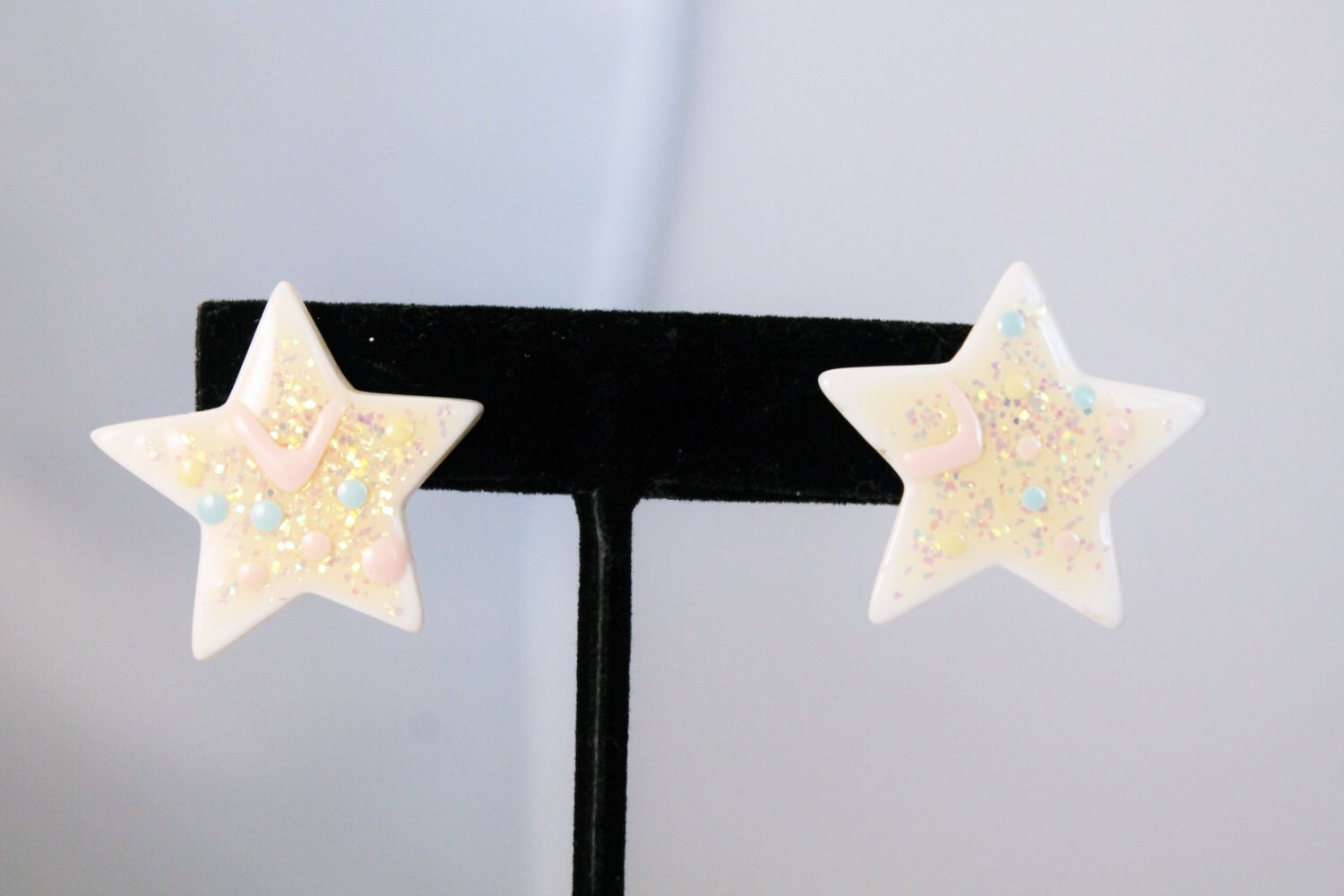 Funkly Splattered Glitter Star Earrings - Pierced - Etsy