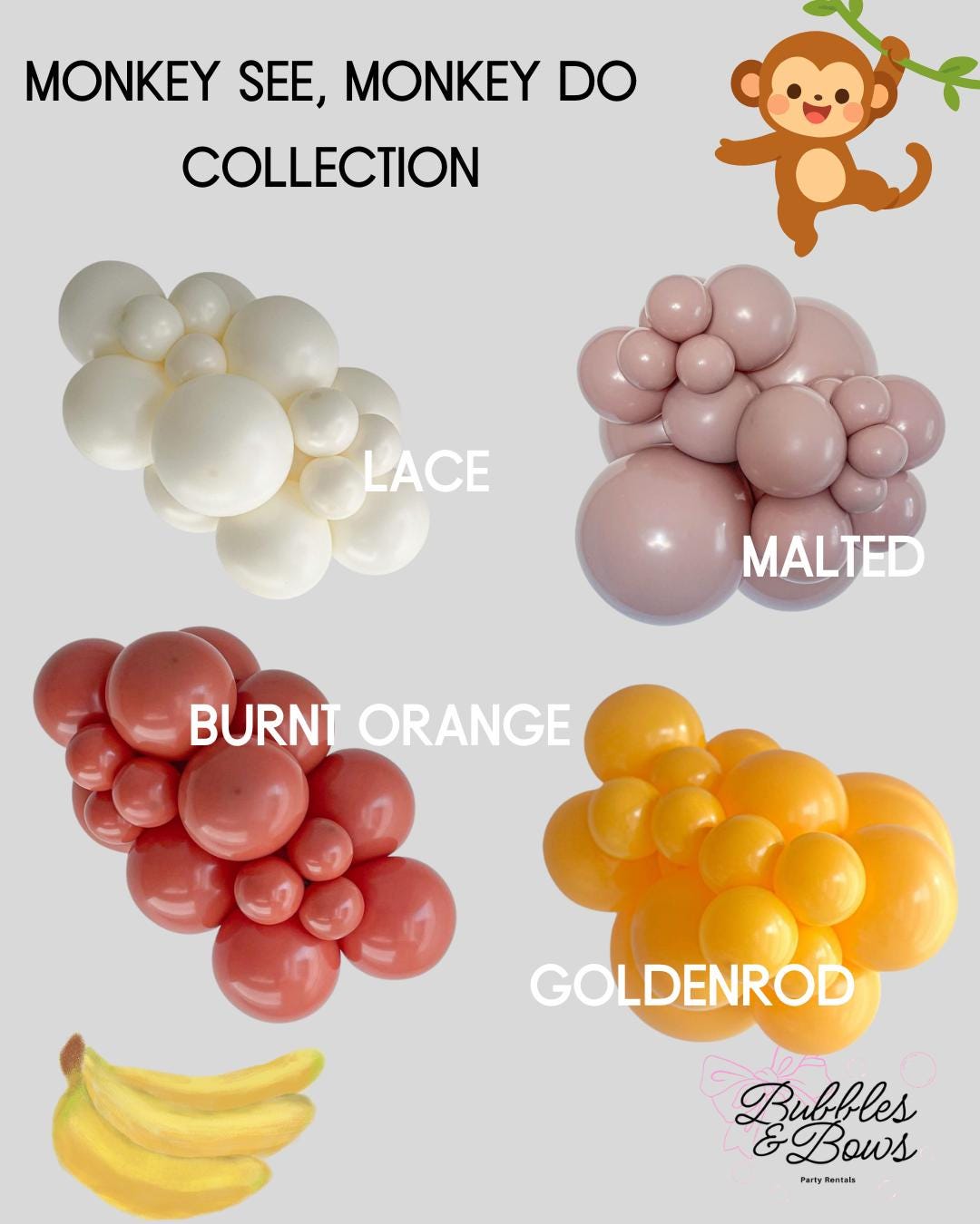 Monkey Balloon Garland Kit | Jungle Safari Party Decorations | Wild One ...