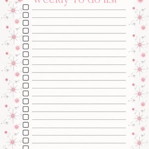 Weekly to Do List Printable | Pink Bow Planner Page | Minimal Task List ...