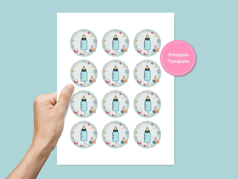 Elephant Cupcake Toppers, Baby Shower Printable Decor (instant Download ...