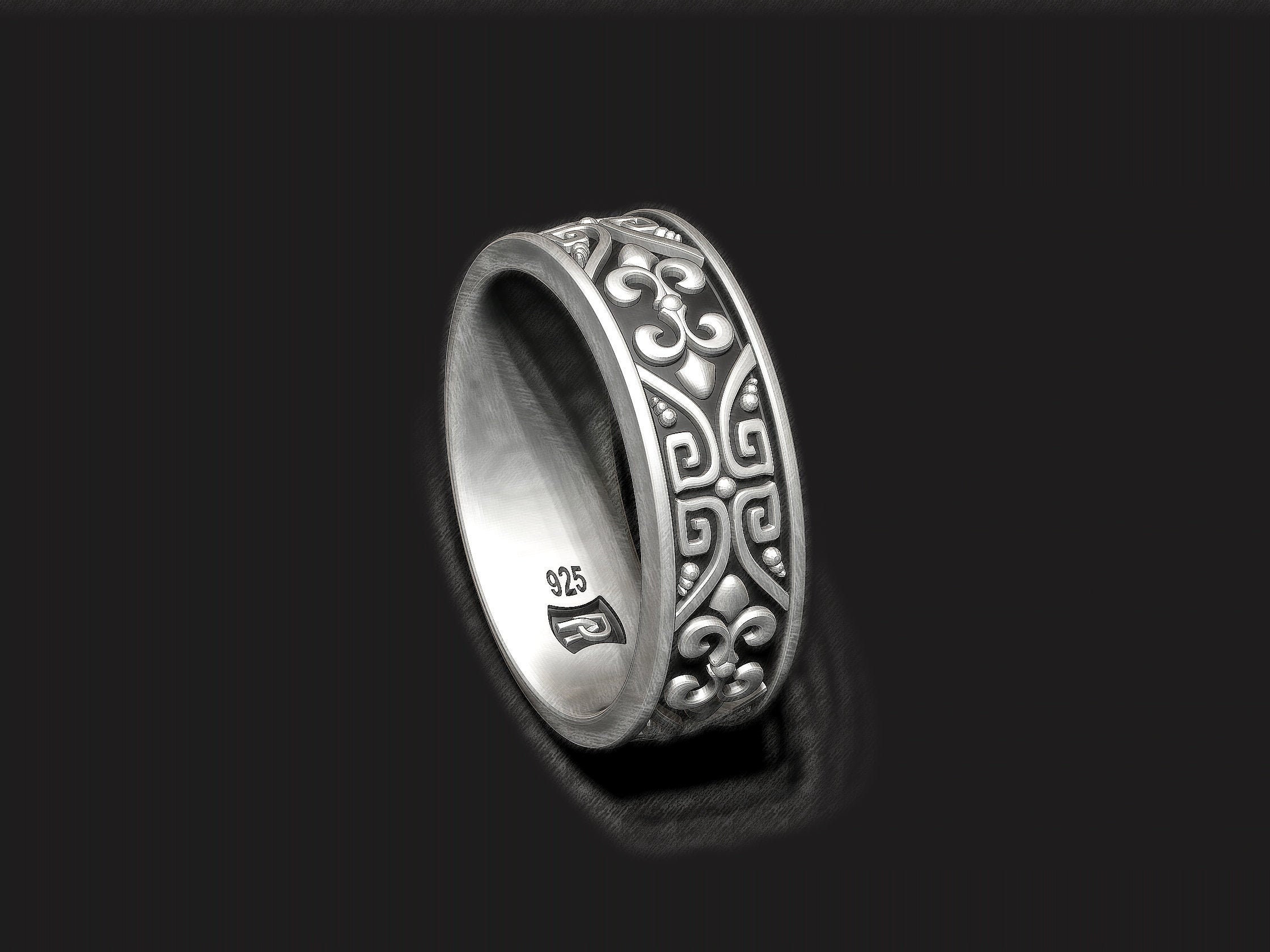 Greek style ring in sterling silver | Etsy