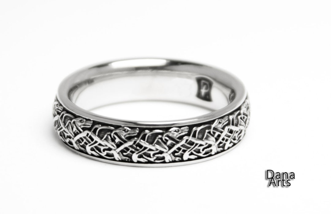 Celtic Hound Knot Ring – Zoomorphic Design in Sterling Silver - Etsy