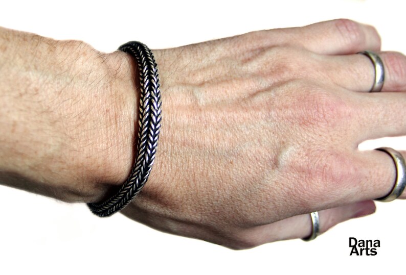 Silver Loop-n-loop Tapered Bracelet Woven Twisted Bracelet - Etsy
