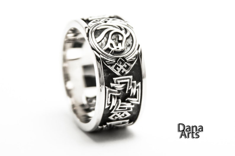 14k Gold Celtic Lion Band Coptic Cross Lion Ring - Etsy