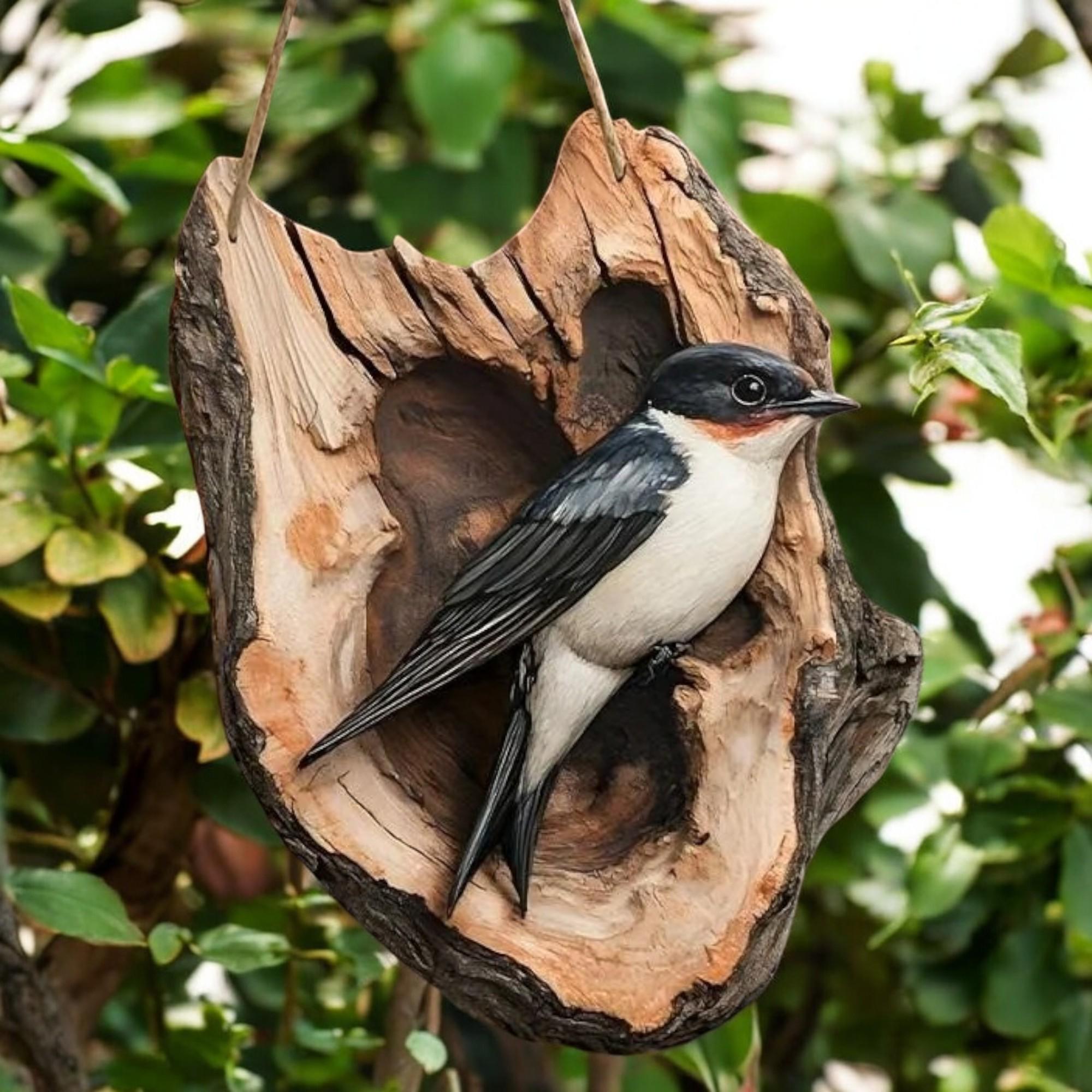 Rustic Bird Wall Art Hanging, Farmhouse Garden Decor, Wooden Style ...