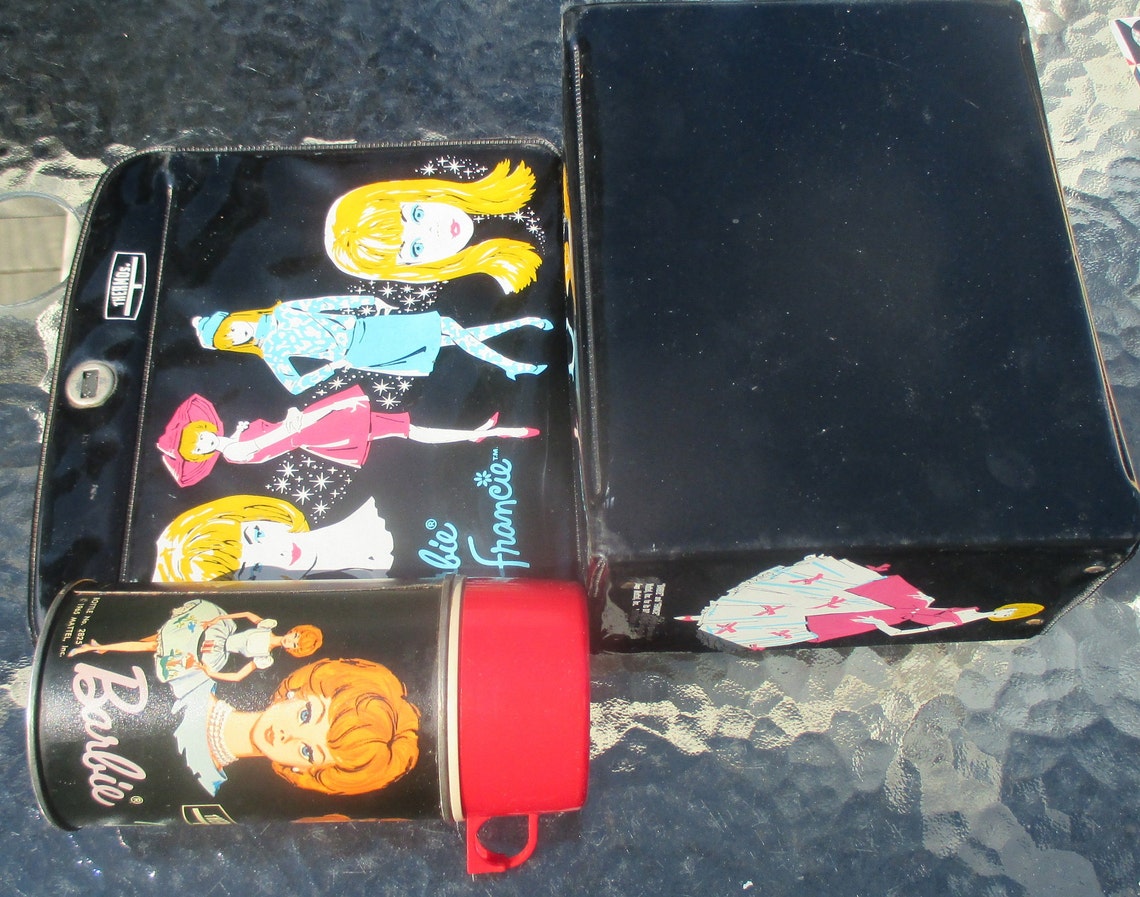 Vintage Barbie Doll Lunch Box Vinyl Case Thermos Rare Francie American ...