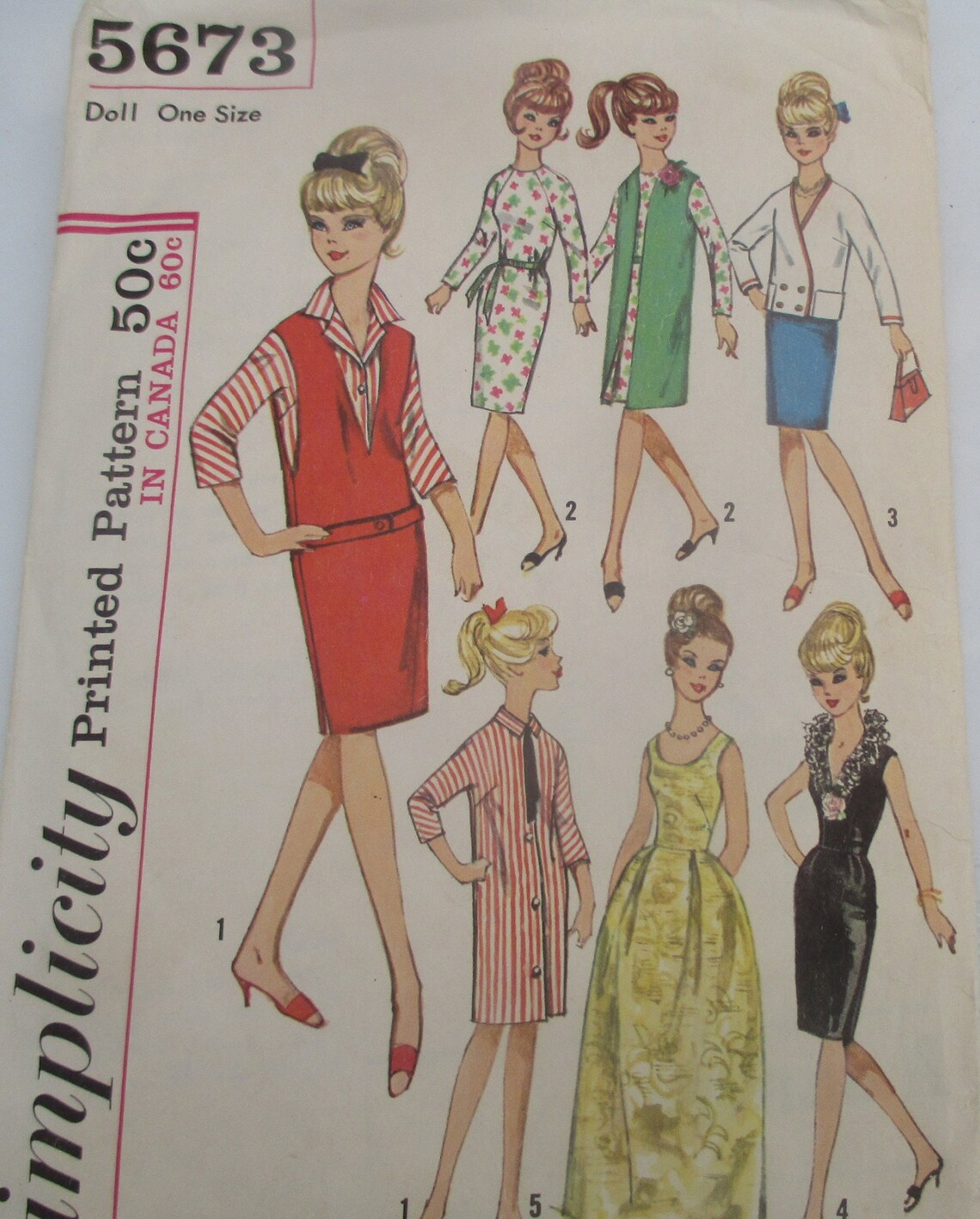 Simplicity Barbie and Friends Wardrobe Sewing Pattern #5673 Mostly ...