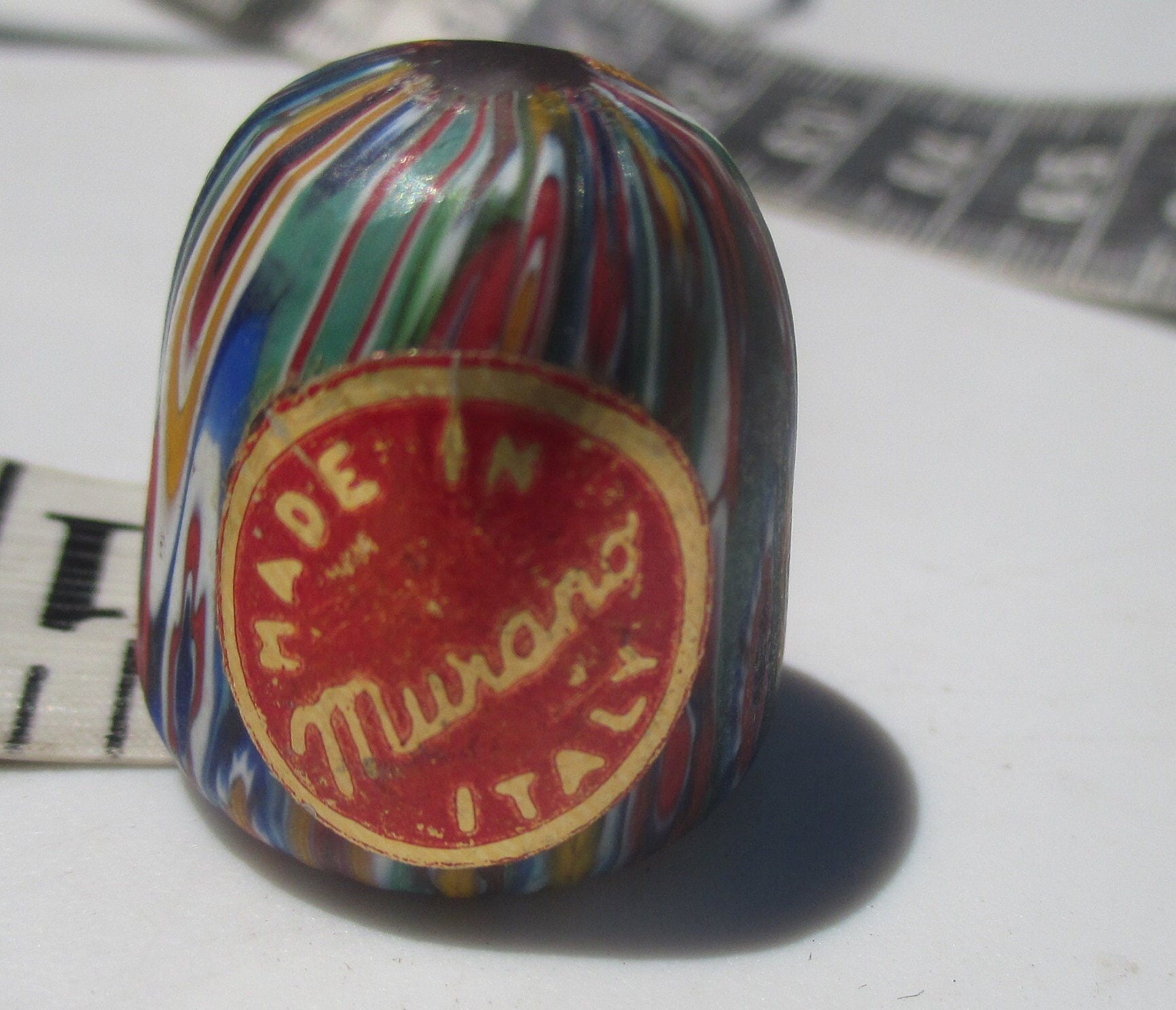 Murano Art Glass Handmade Colorful Abstract Thimble Italy Vintage - Etsy