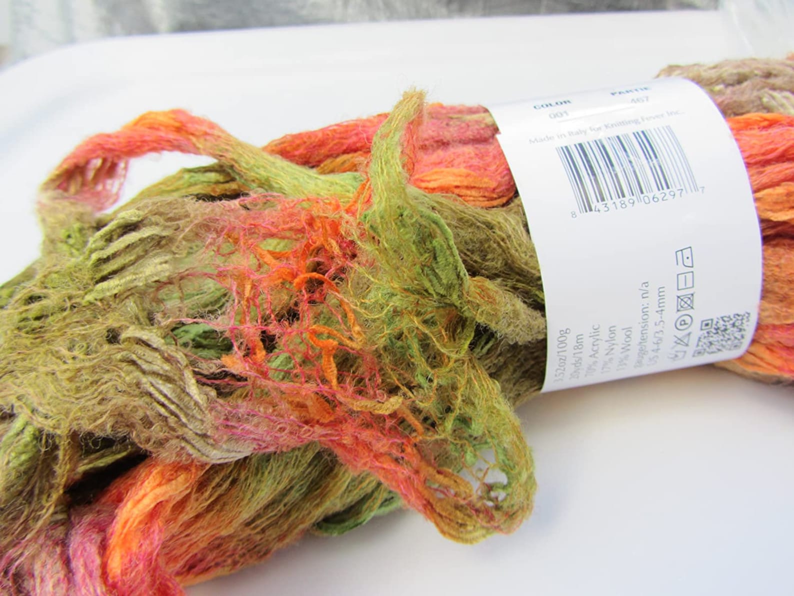 Knitting Fever Monarch Yarn Fishnet Lace Mesh Tape Ruffled Choose Color ...