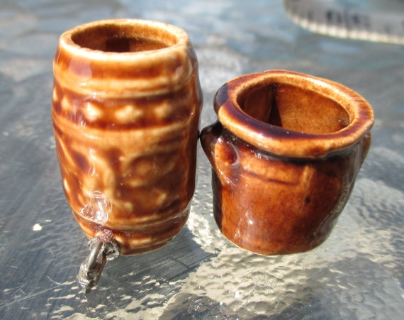 Miniature Stoneware Crock Water Dispenser Spigot Brown Glazed | Etsy