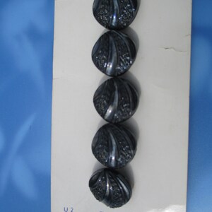 Vintage Glass Buttons Textured Slate Blue Germany Set of 5 Original ...