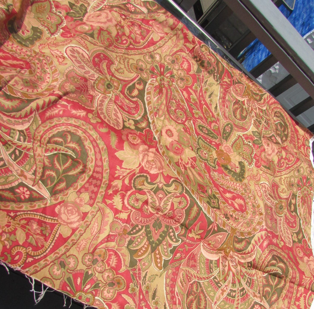 Vintage Upholstery Fabric Cyrus Clark Fandango Art Nouveau Floral ...