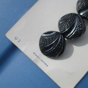 Vintage Glass Buttons Textured Slate Blue Germany Set of 5 Original ...