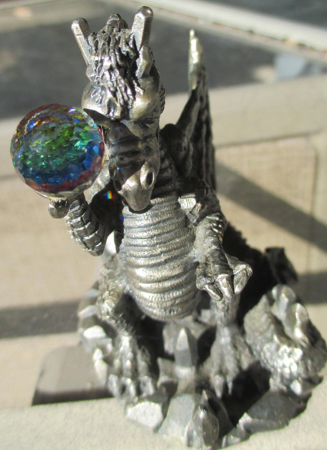 Ice Dragon Crystal Ball Figurine Castle Fantasy Magic Mythical A G ...