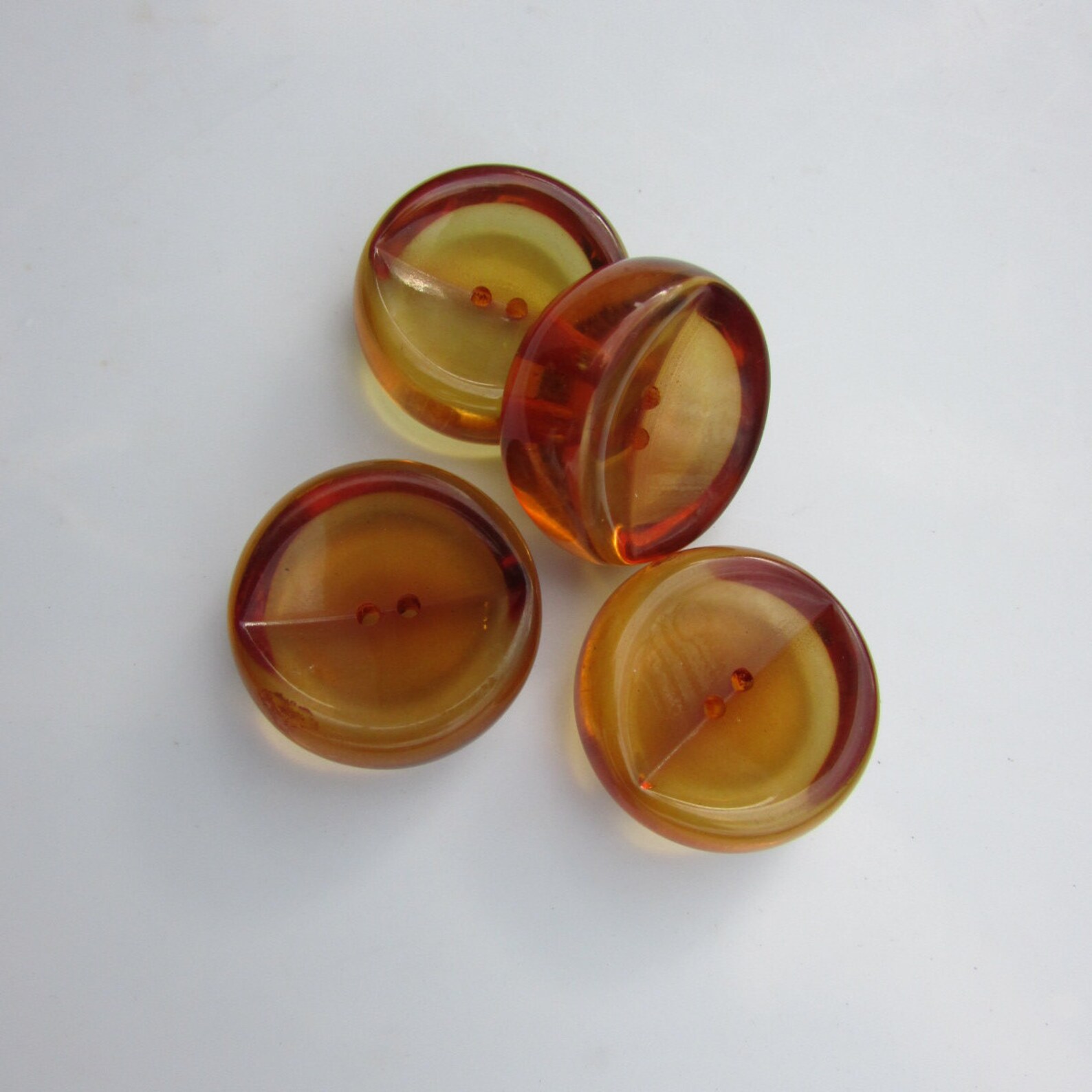 Art Deco Bakelite Buttons Chunky Transparent Prystal Apple Juice Root ...