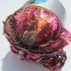 Euro Xanadu Italian Ribbon Yarn Metallic Fringe Feathered Color 03 ...