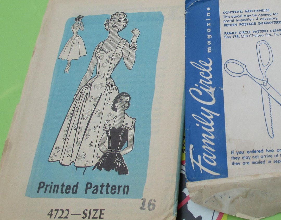 1950s Glamour Dress Sewing Pattern Sweetheart Self Ruffle Collarette ...