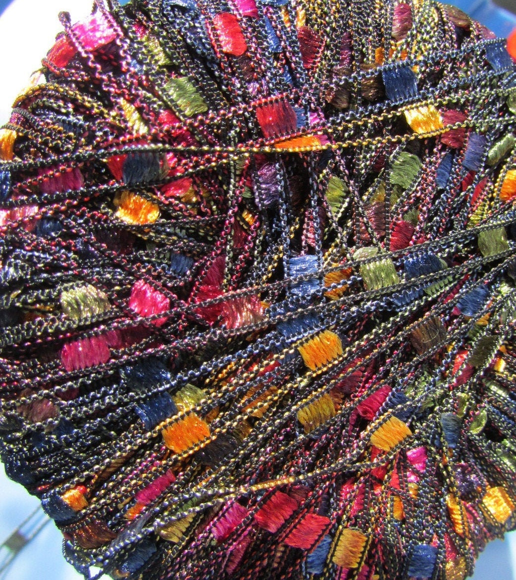 Gioco Ladder Ribbon Yarn Italian Lattice Necklace Shawls | Etsy