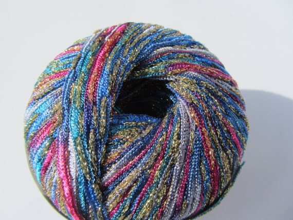 Blue Samba Ribbon Yarn #65443 Ice Acrylic 50 gram 120 yards 14 wide ...