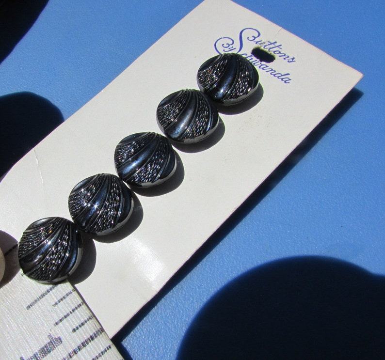 Vintage Glass Buttons Textured Slate Blue Germany Set of 5 Original ...
