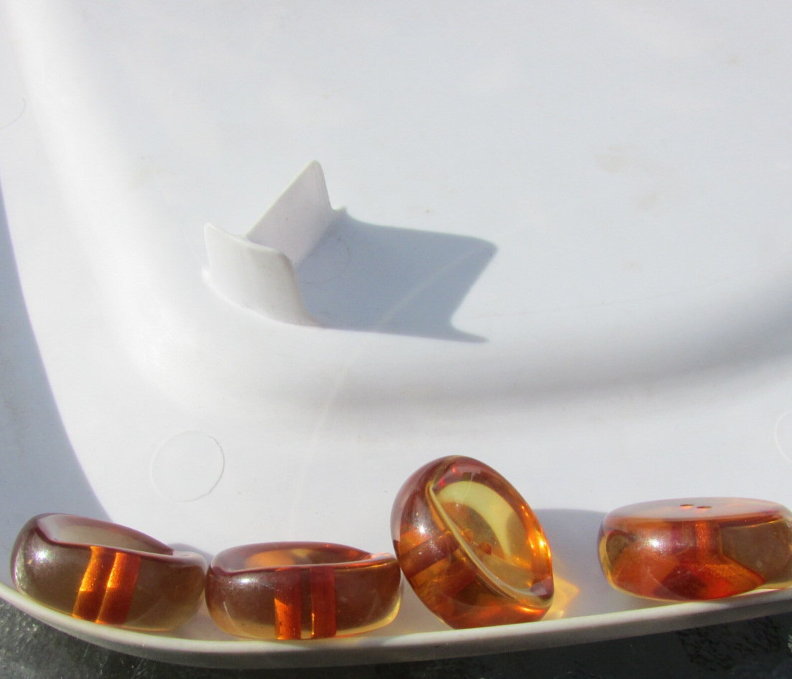 Art Deco Bakelite Buttons Chunky Transparent Prystal Apple Juice Root ...