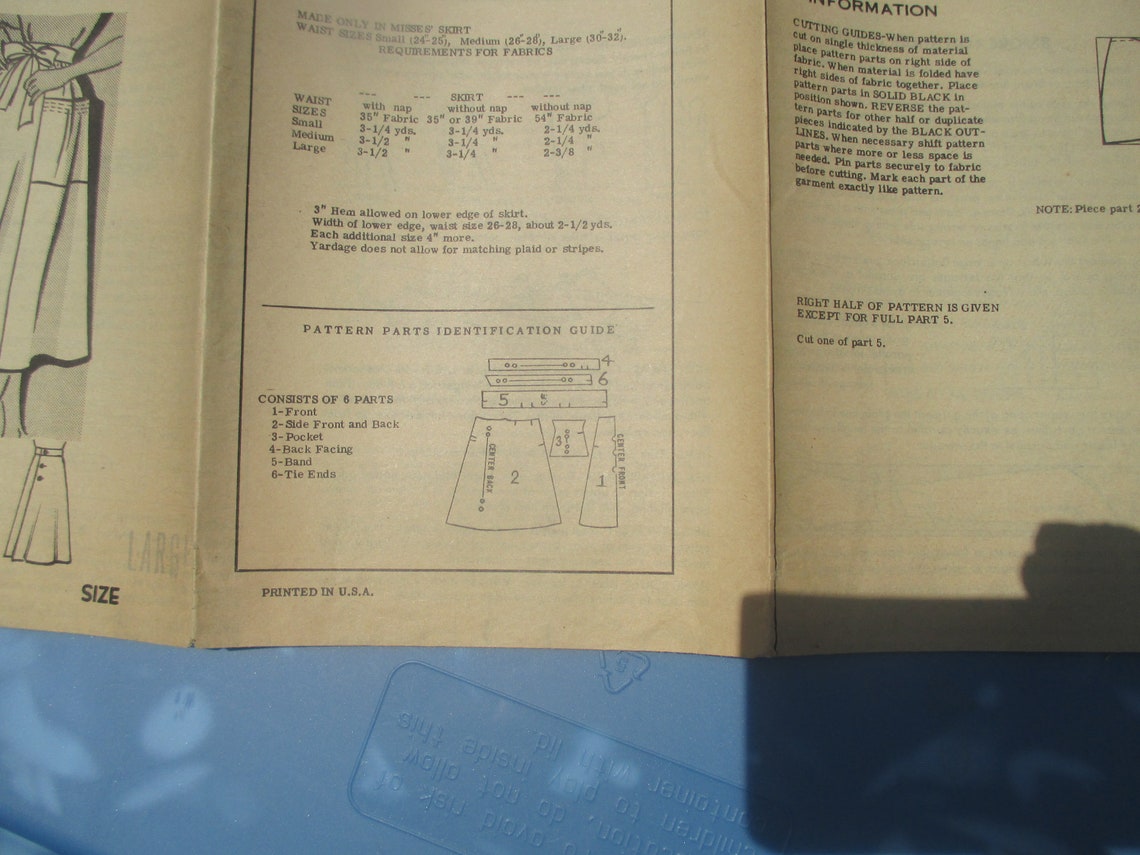 Anne Adams Sewing Pattern 1930s Skirt #4830 Size Large - Etsy