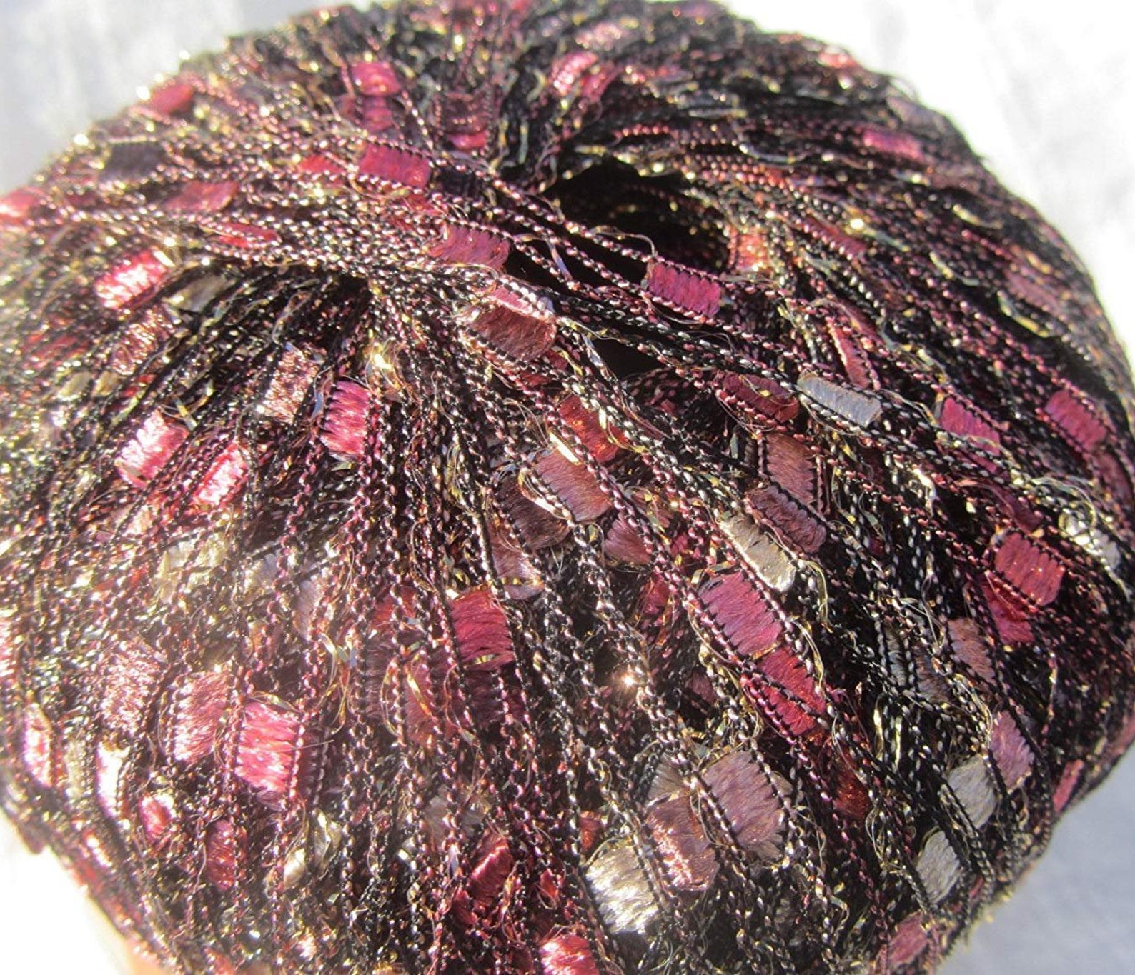 Knitting Fever Dazzle Metallic Yarn Ribbon Ladder Yarns Lattice ...