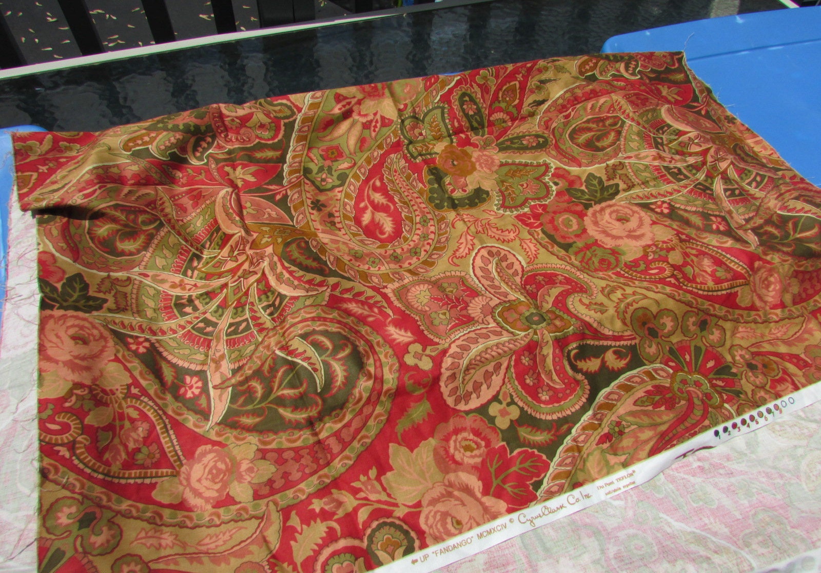 Vintage Upholstery Fabric Cyrus Clark Fandango Art Nouveau Floral ...