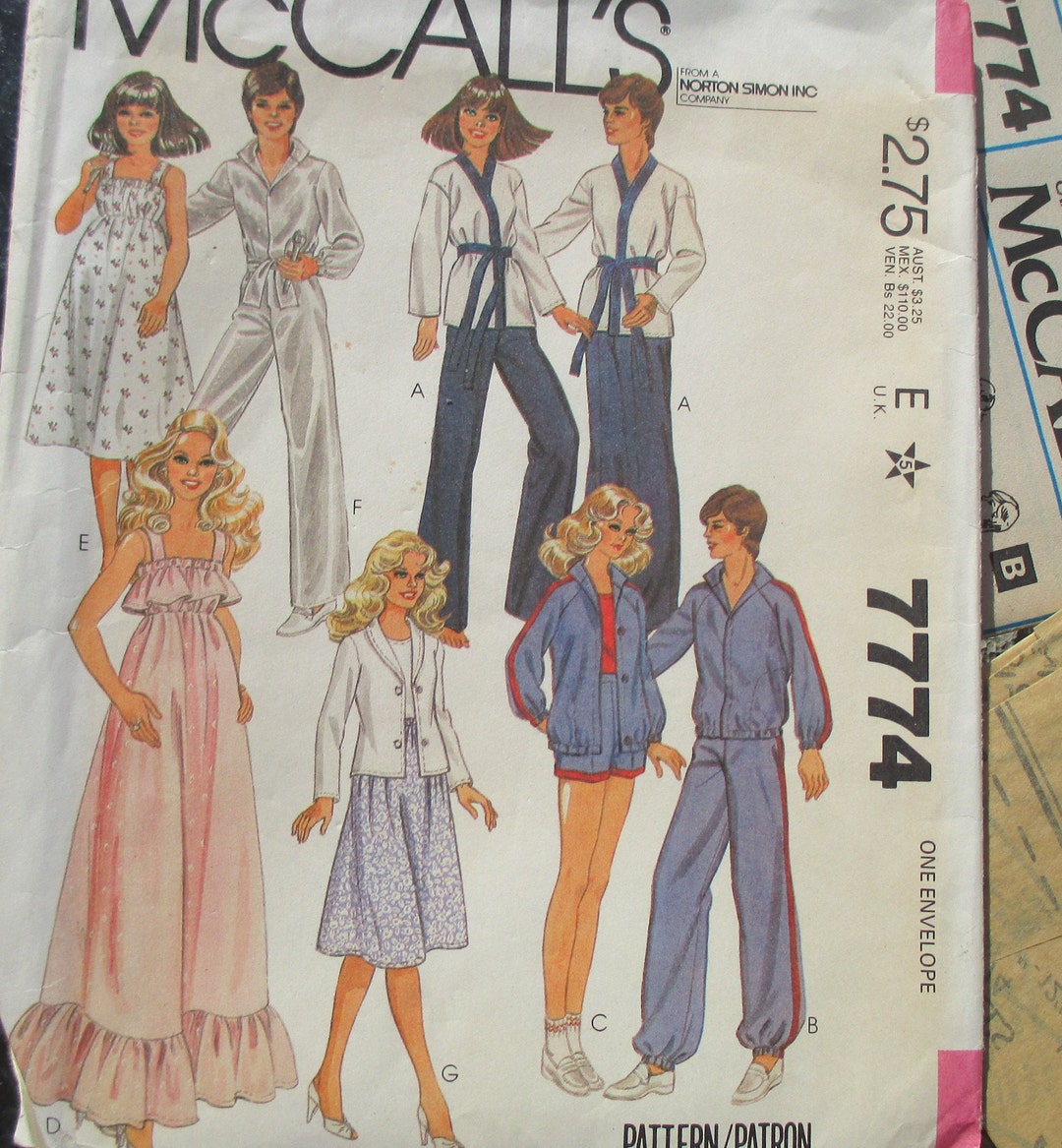 Mccalls Barbie Wardrobe Sewing Pattern #7774 Uncut Vintage Superstar ...