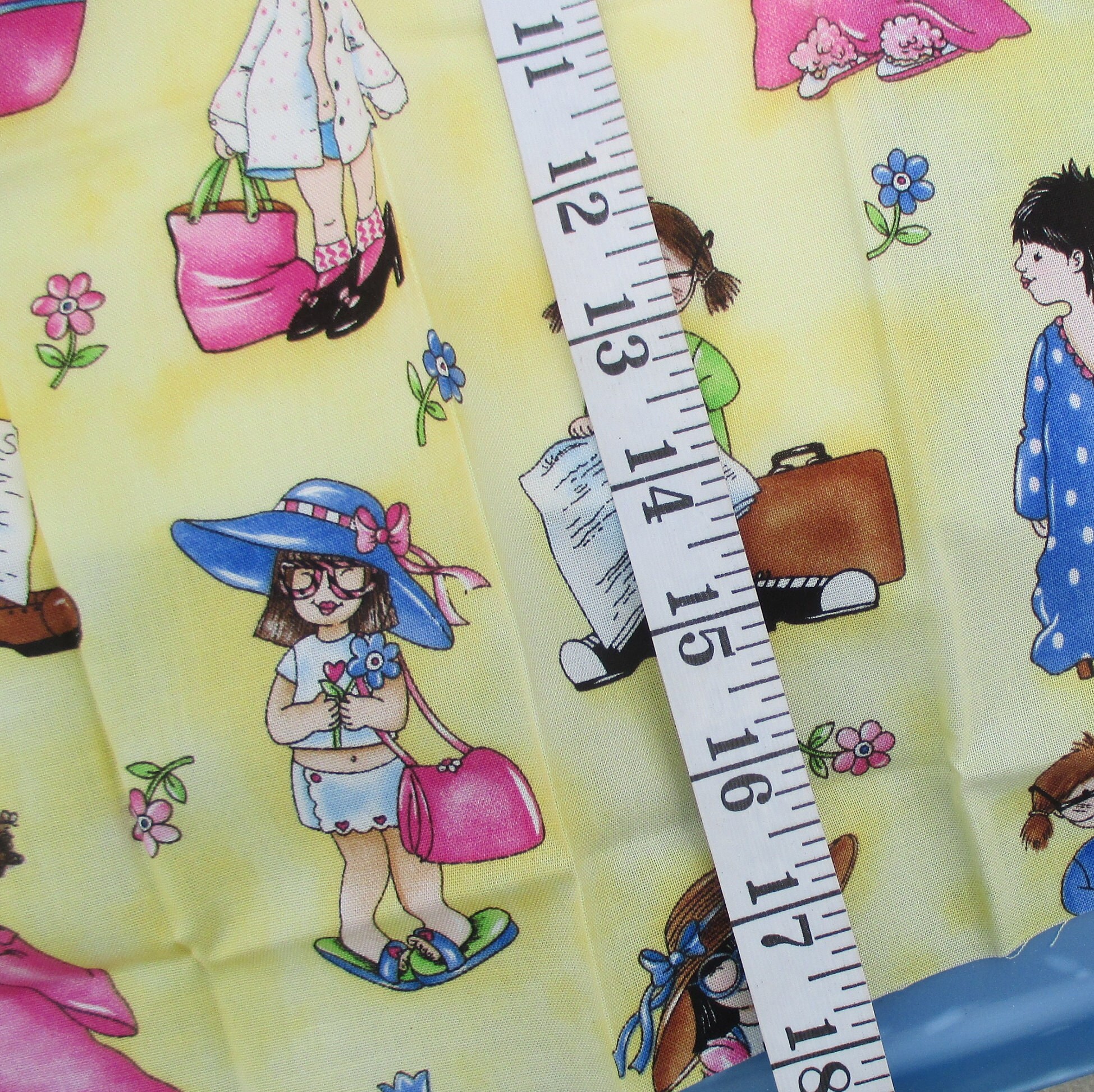 Vintage Little Girl Fabric Novelty Juvenile Children's Cotton Panel ...